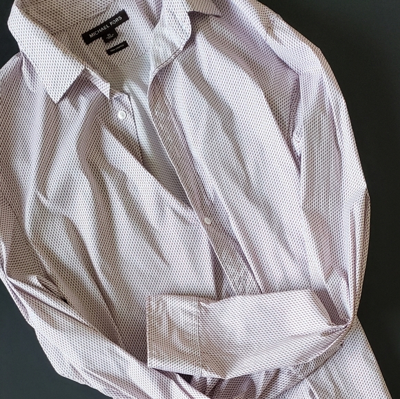 Michael Kors | Shirts | Michael Kors Red Spotted Pattern Trim Stretch ...